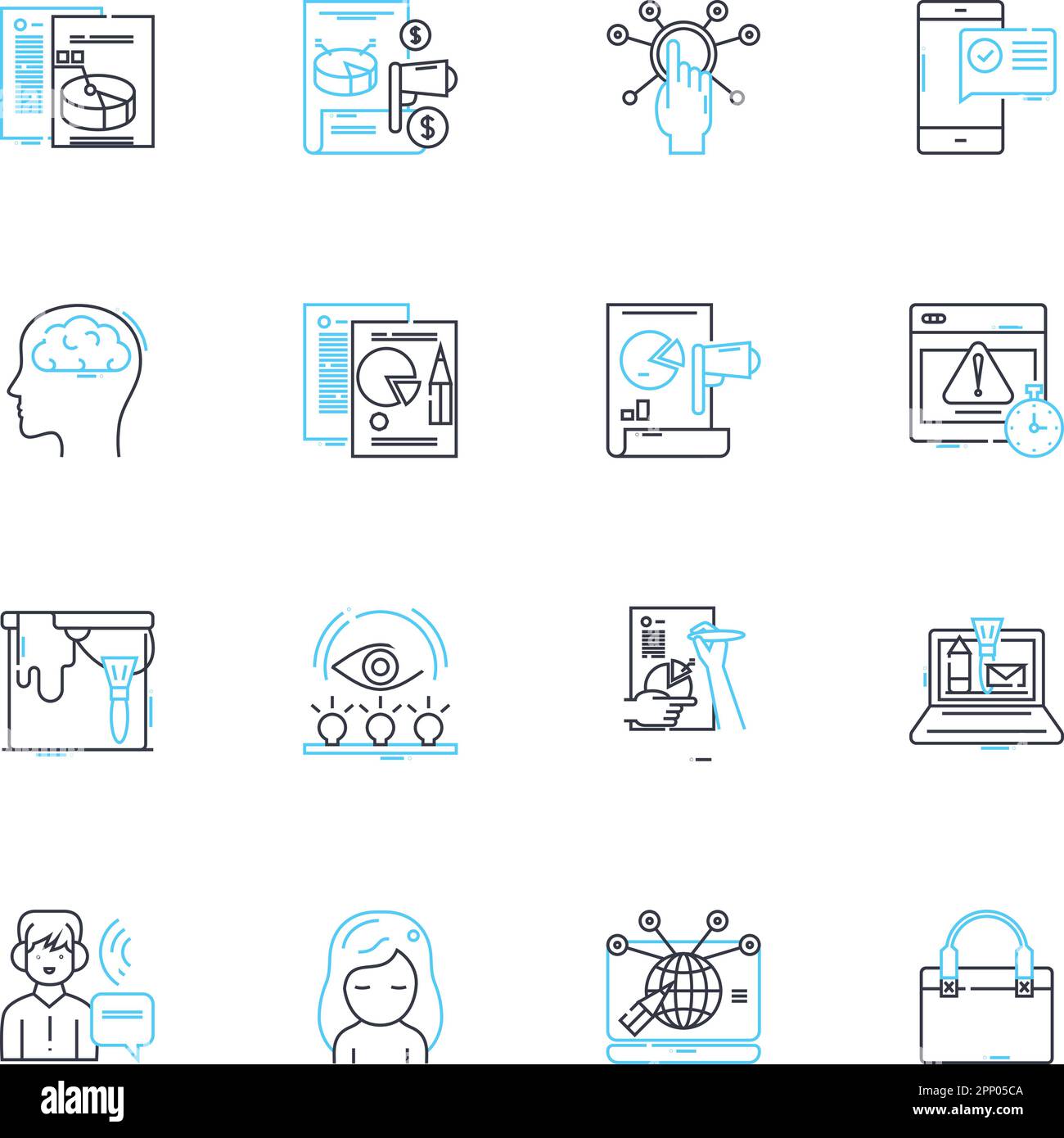 Collaborative Effort Linear Icons Set Cooperation Partnership Unity