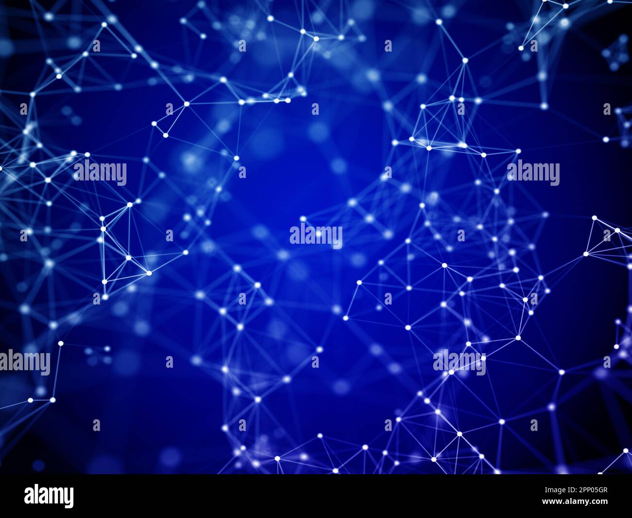 3D render of a low poly abstract technology background with plexus design Stock Photo - Alamy