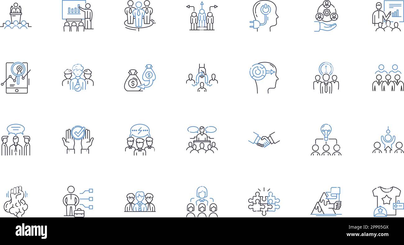 Unified endeavor line icons collection. Collaboration, Coherence ...