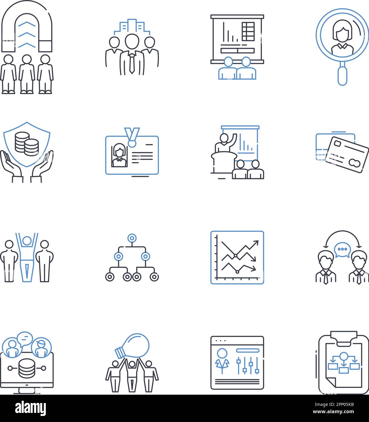 Coaching session line icons collection. Empowerment, Feedback, Guidance ...
