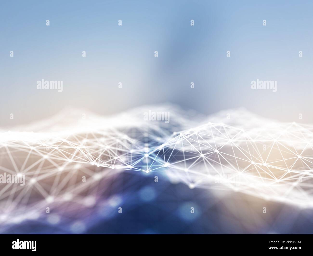 3D render of a modern network communications background with plexus ...