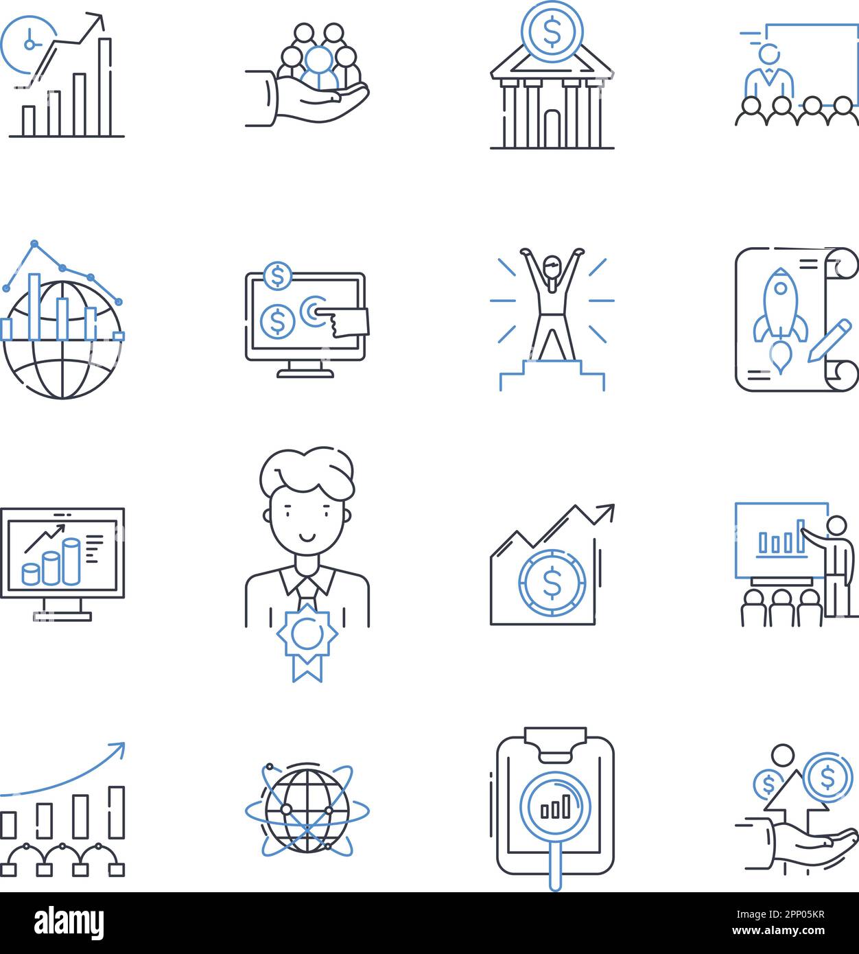 Financial diagnosis line icons collection. Analysis, Assessment, Audit ...