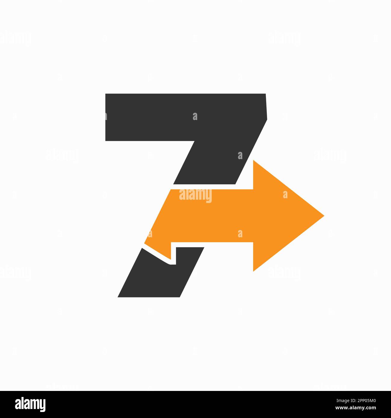 Letter 7 With Arrow Icon, Financial Growth Logo Design Stock Vector ...