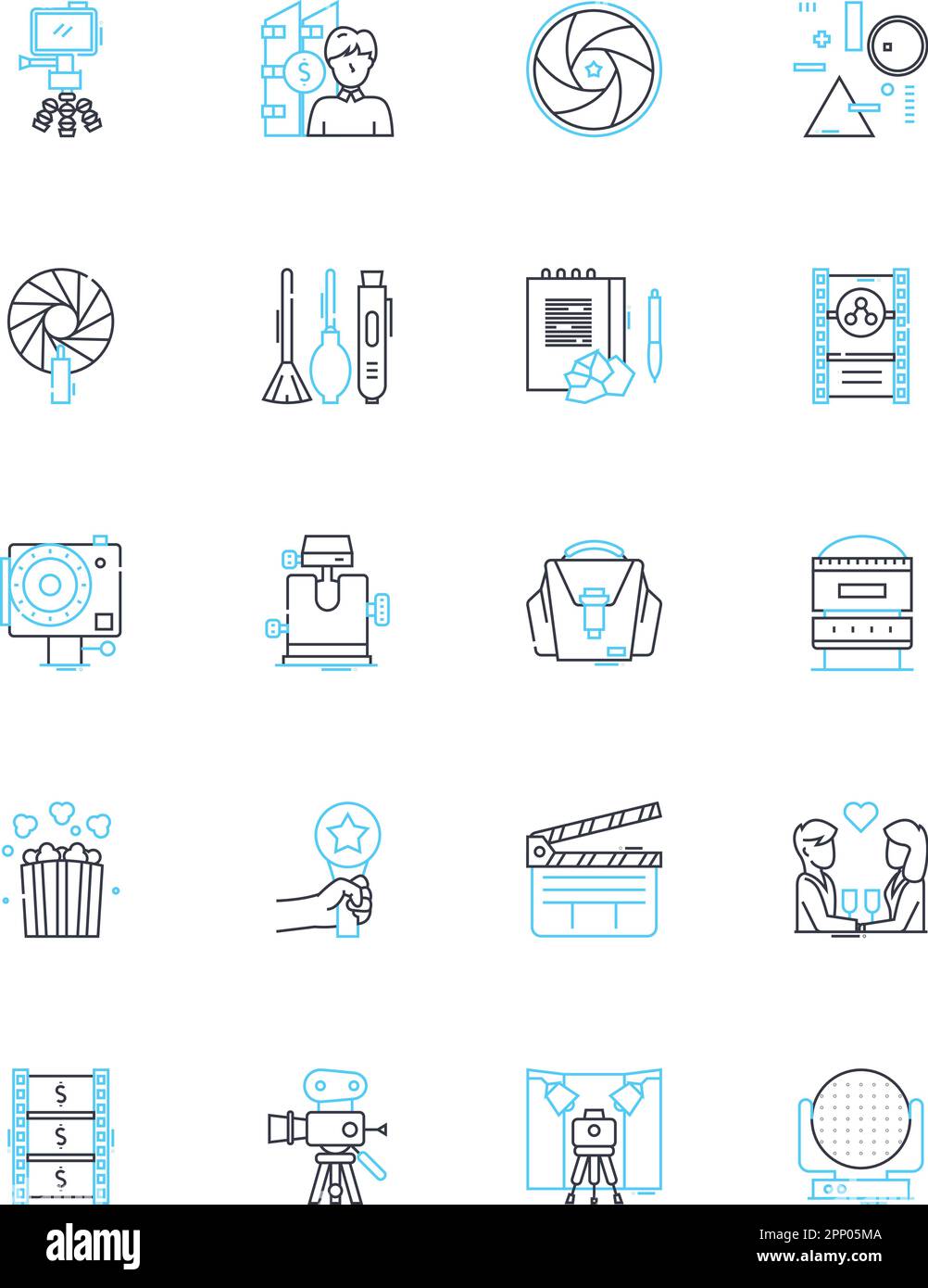 Event marketing linear icons set. Promotion, Branding, Nerking ...
