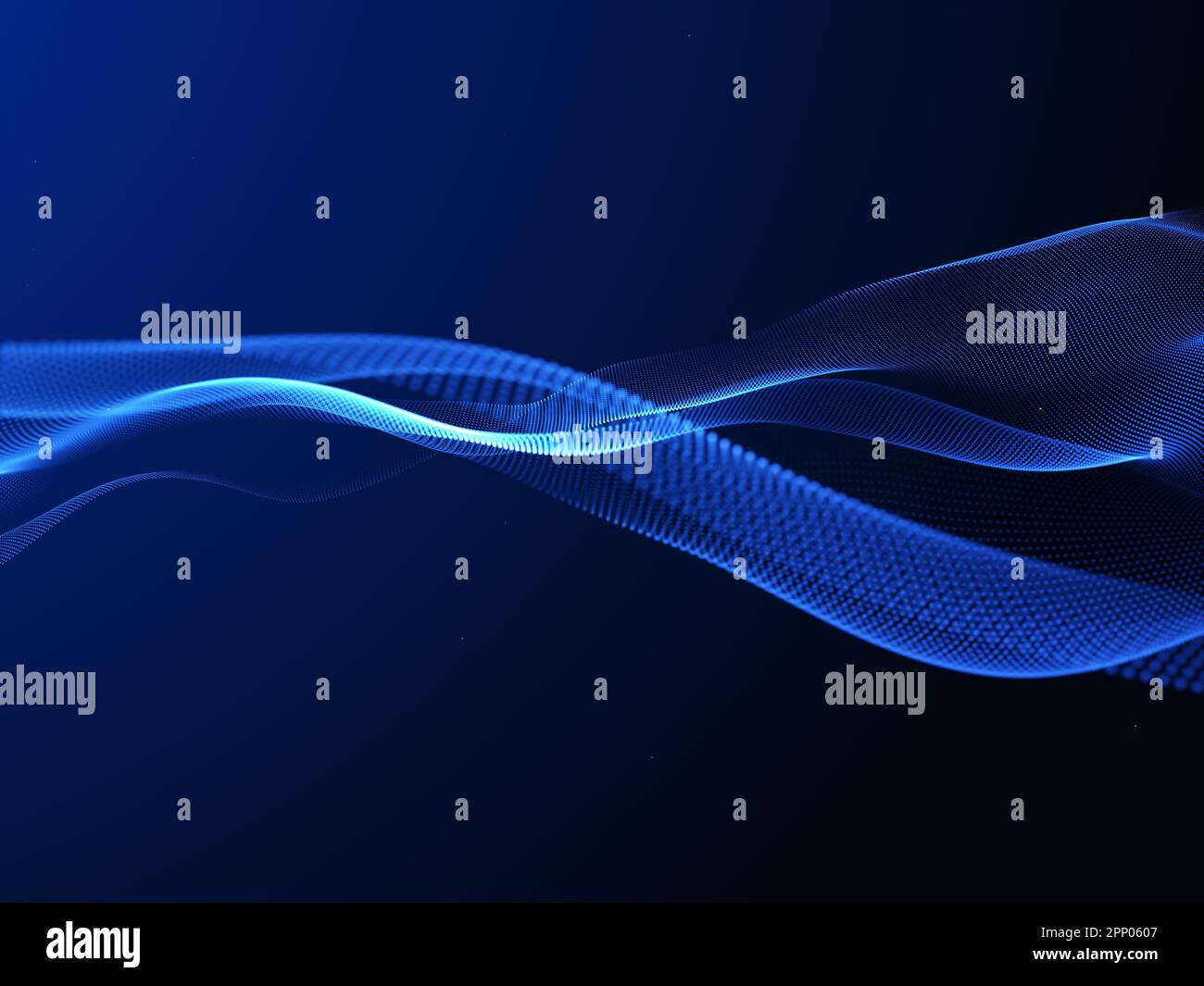 3D render of an abstract background with flowing particle waves Stock ...