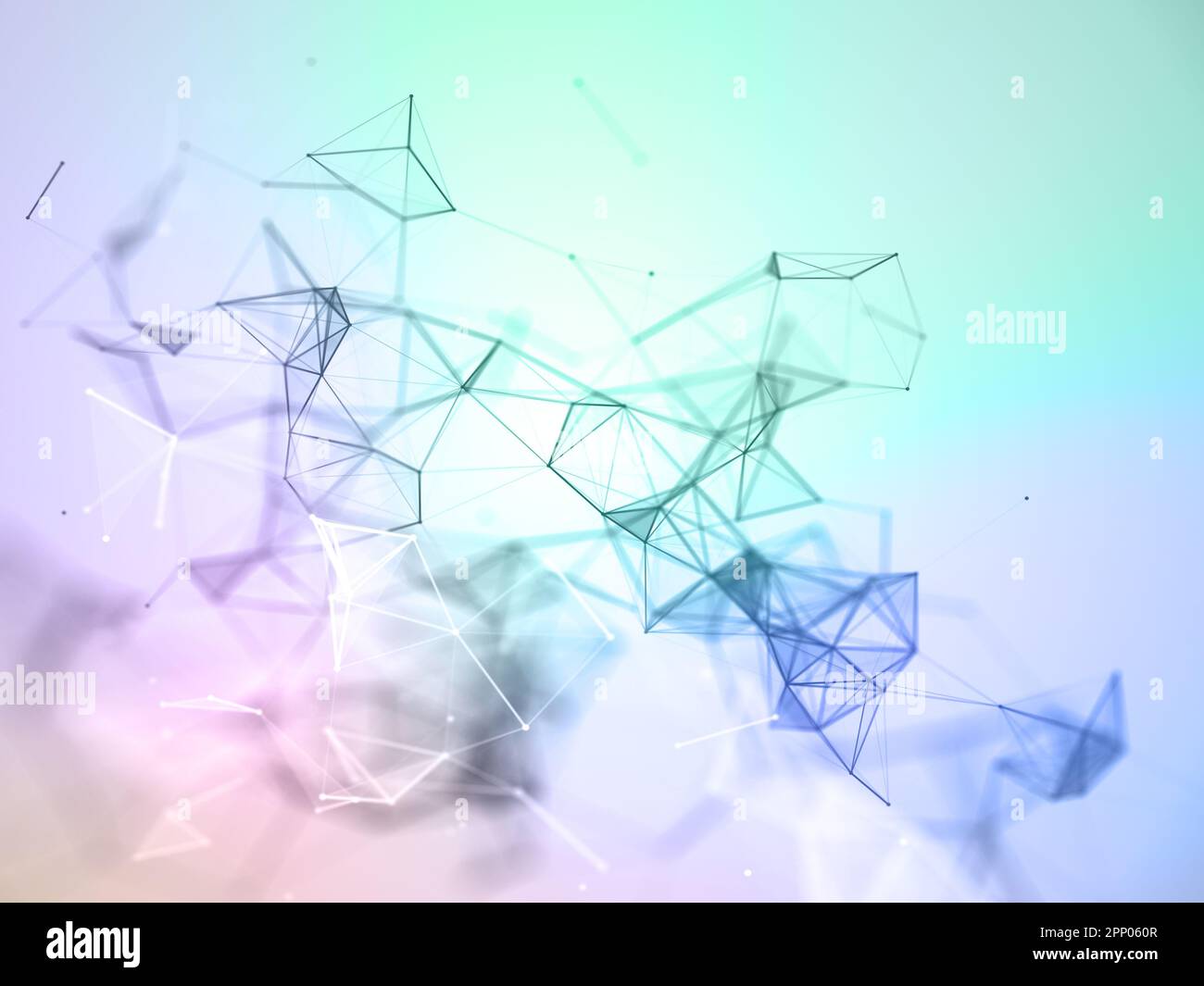 3D render of a data network communications background with low poly plexus design Stock Photo ...