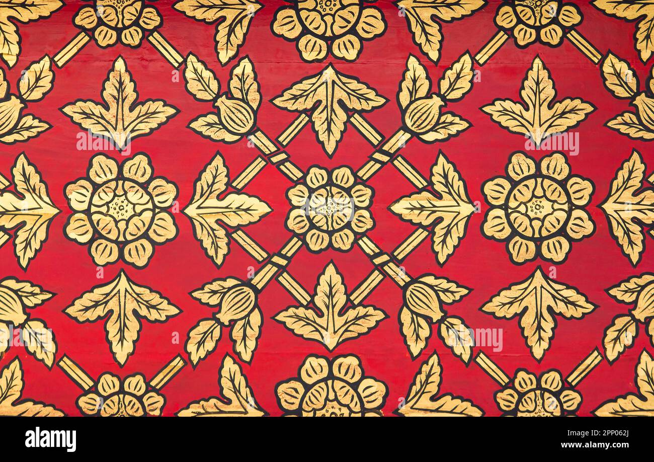 Thai pattern on the ceiling that is unique in the temples of Thailand ...