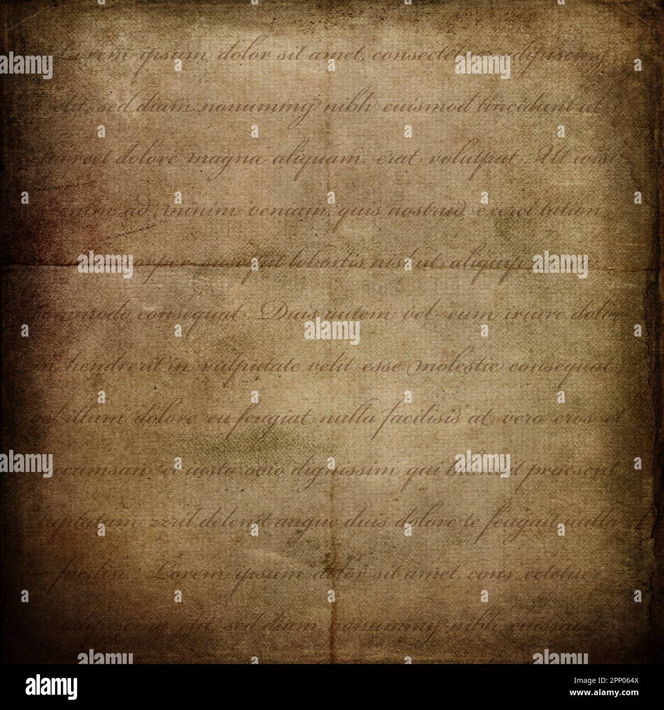 Vintage style paper background with faint cursive text design Stock ...