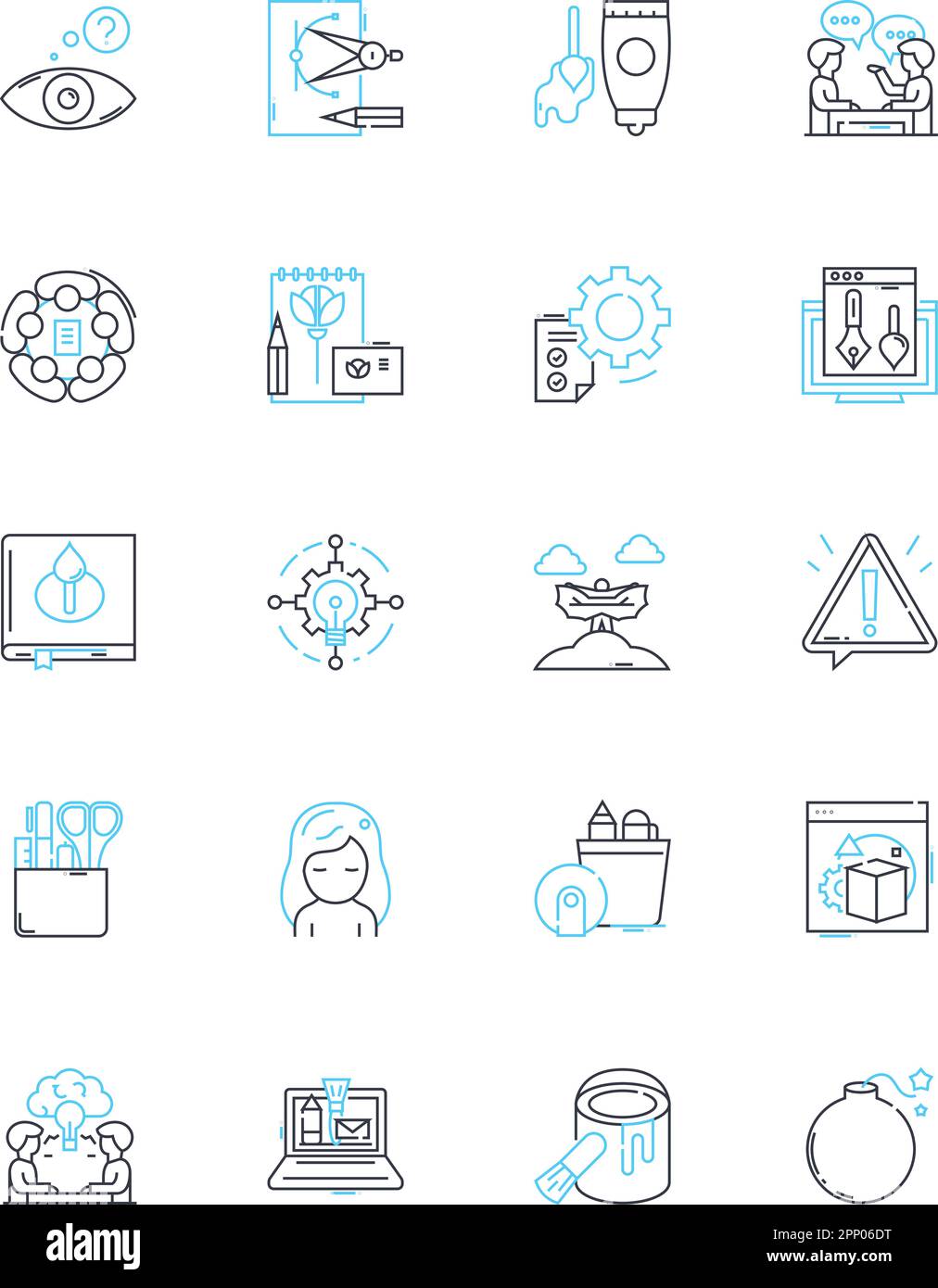 Designer linear icons set. Creative, Innovative, Artistic, Visionary ...