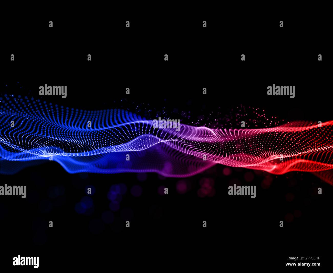3D render of an abstract background with colourful cyber particles ...