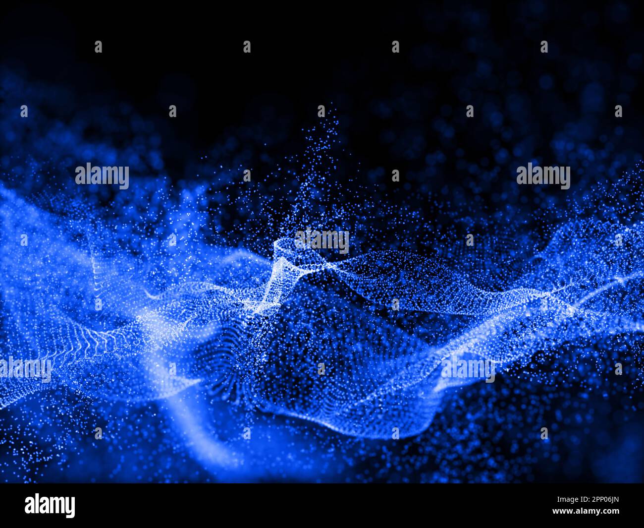 3D render of a data technology abstract background with cyber particles ...