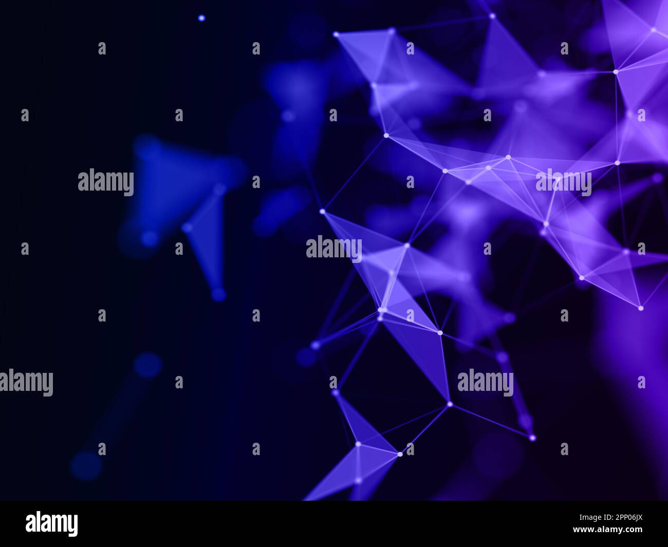 3D render of a network data communications background with low poly plexus design Stock Photo ...