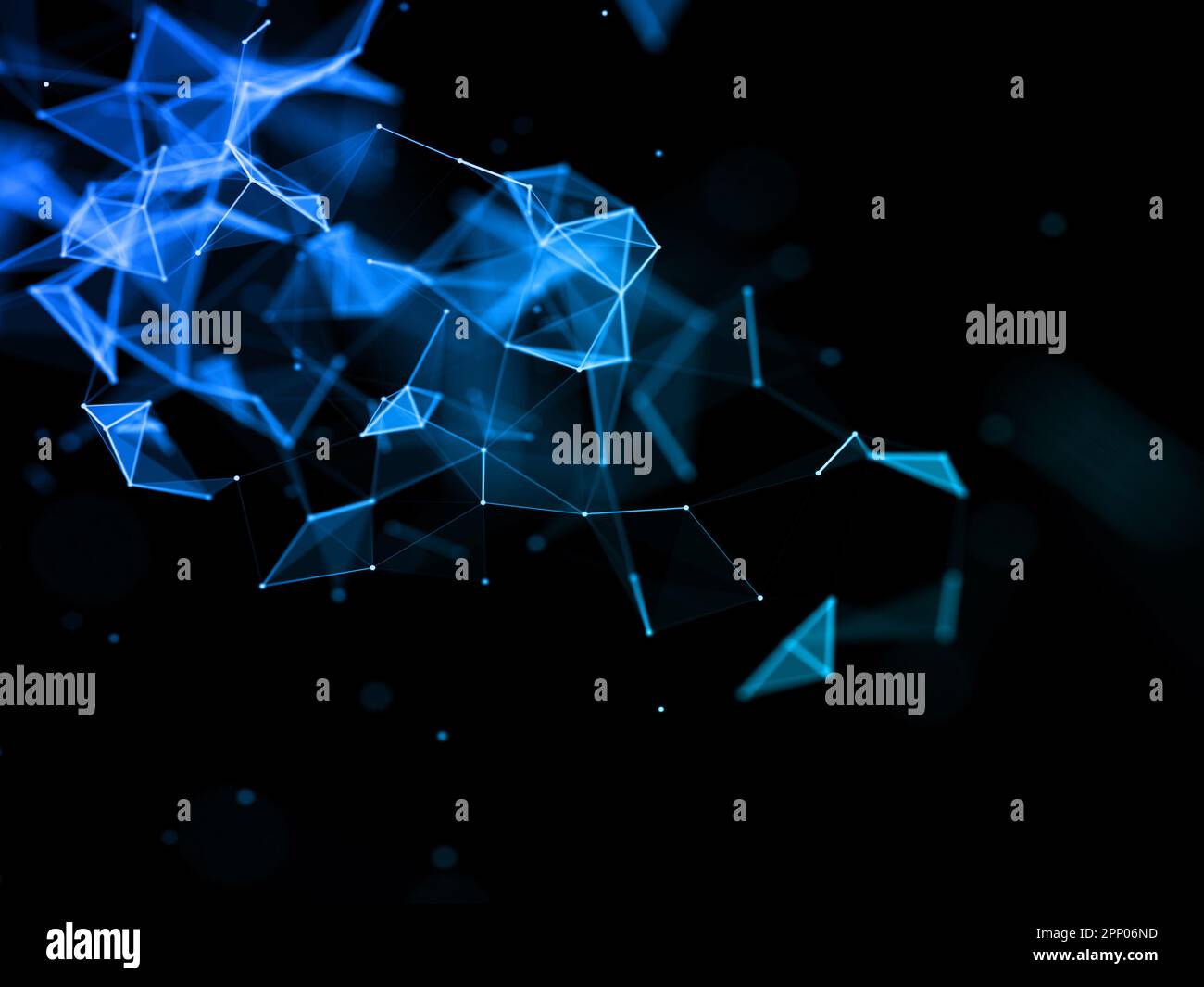 3D render of a network communications background with low poly plexus design Stock Photo - Alamy