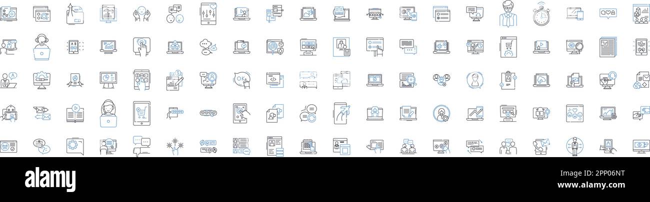 Administration Concept Line Icons Collection Management Supervision