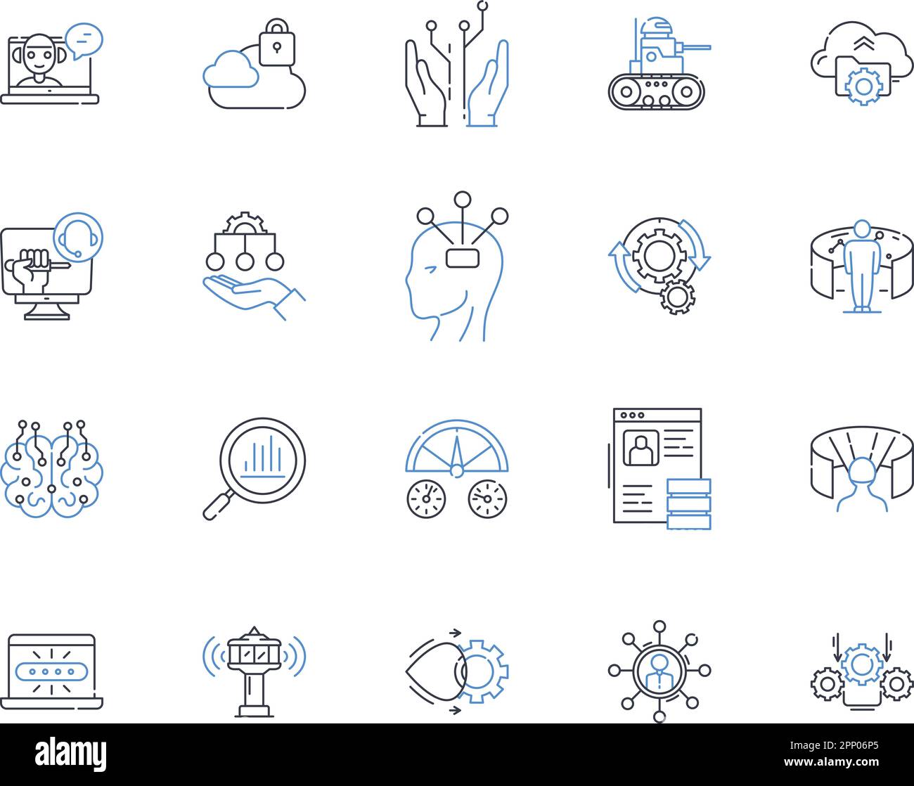 Sales Automation Line Icons Collection Efficiency Prospecting Pipeline Conversion Outreach
