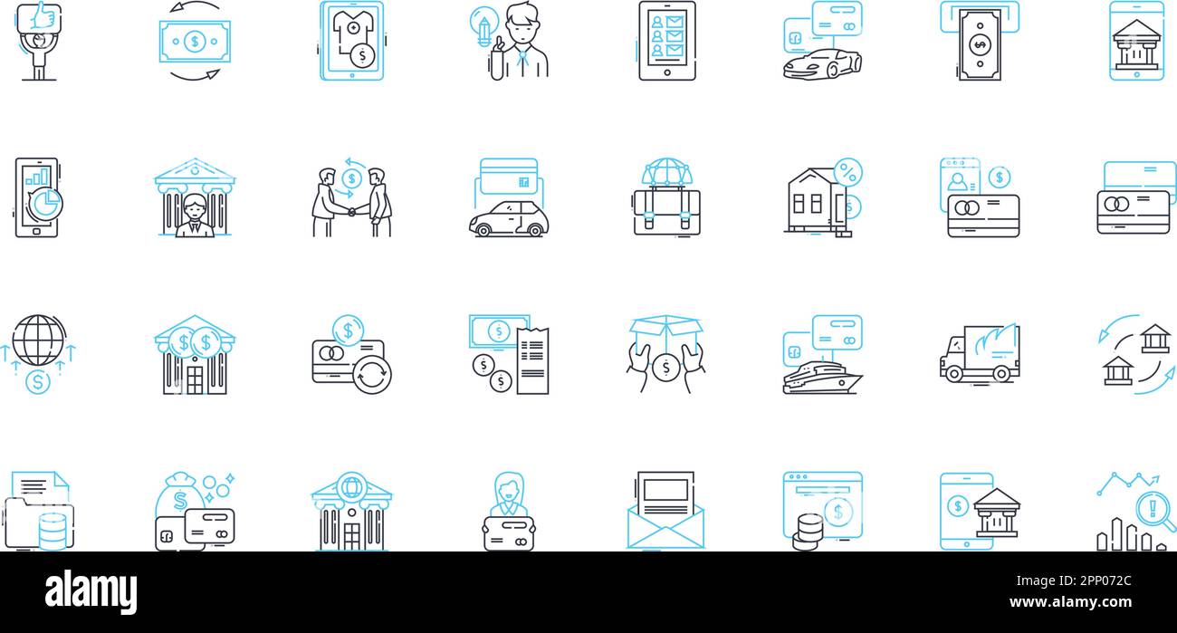 Asset Management Linear Icons Set Portfolio Investments Allocation Risk Diversification