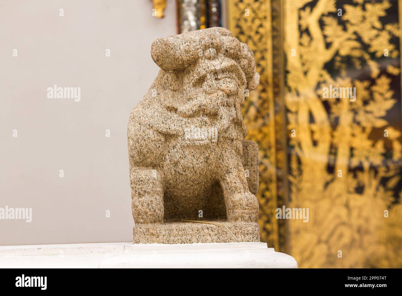 The lion-shaped stone carved in Chinese style Stock Photo - Alamy