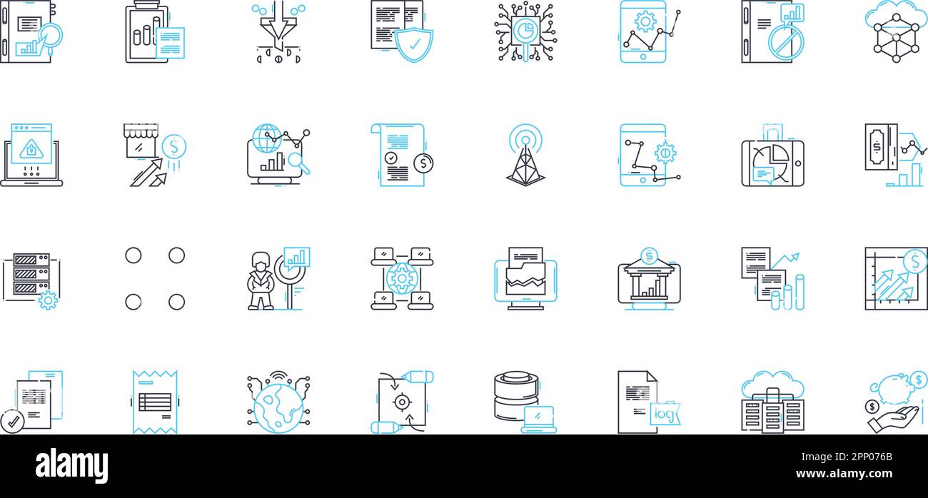 Cost Estimation Linear Icons Set Budgeting Projection Calculation