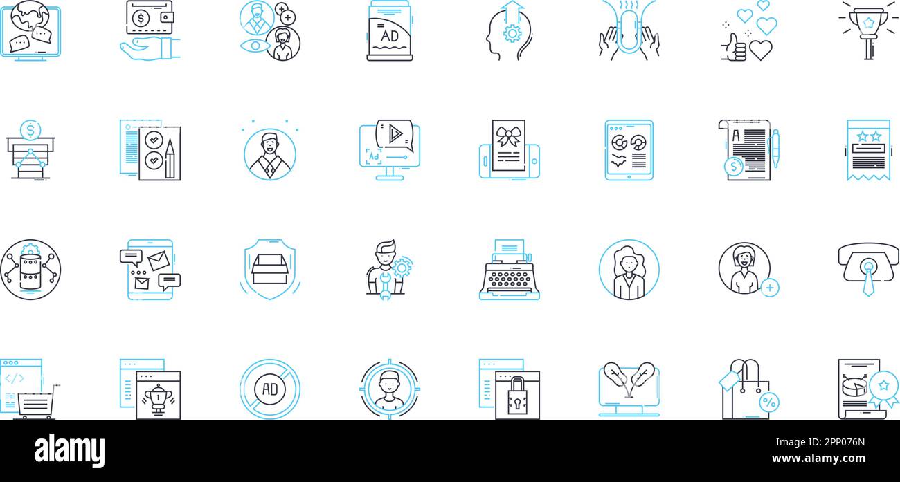 Resource Strategy Linear Icons Set Alignment Agility Allocation