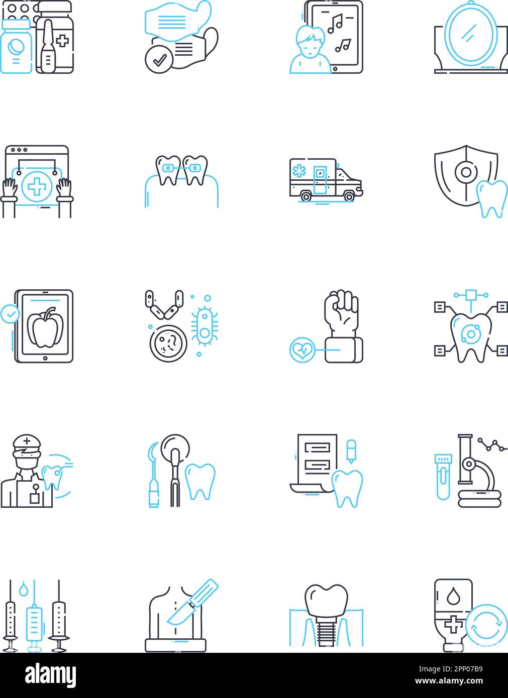 Precision medicine linear icons set. Personalized, Genetics, Targeted ...