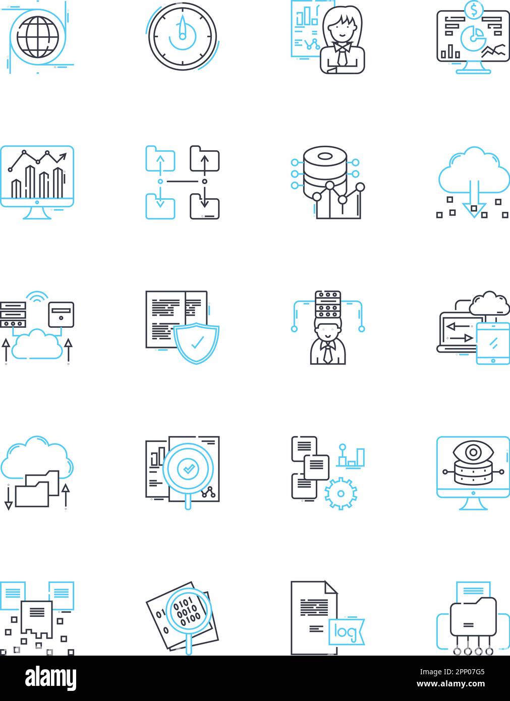 Consumer insights linear icons set. Behavior, Preference, Perception, Trend, Demographics ...
