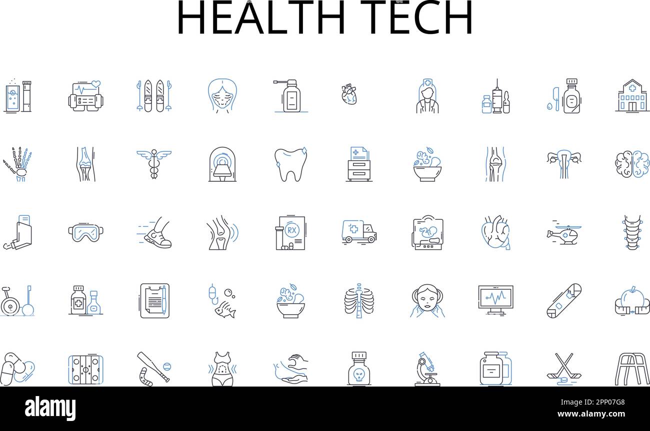 Health tech line icons collection. Advertising, Branding, Content ...