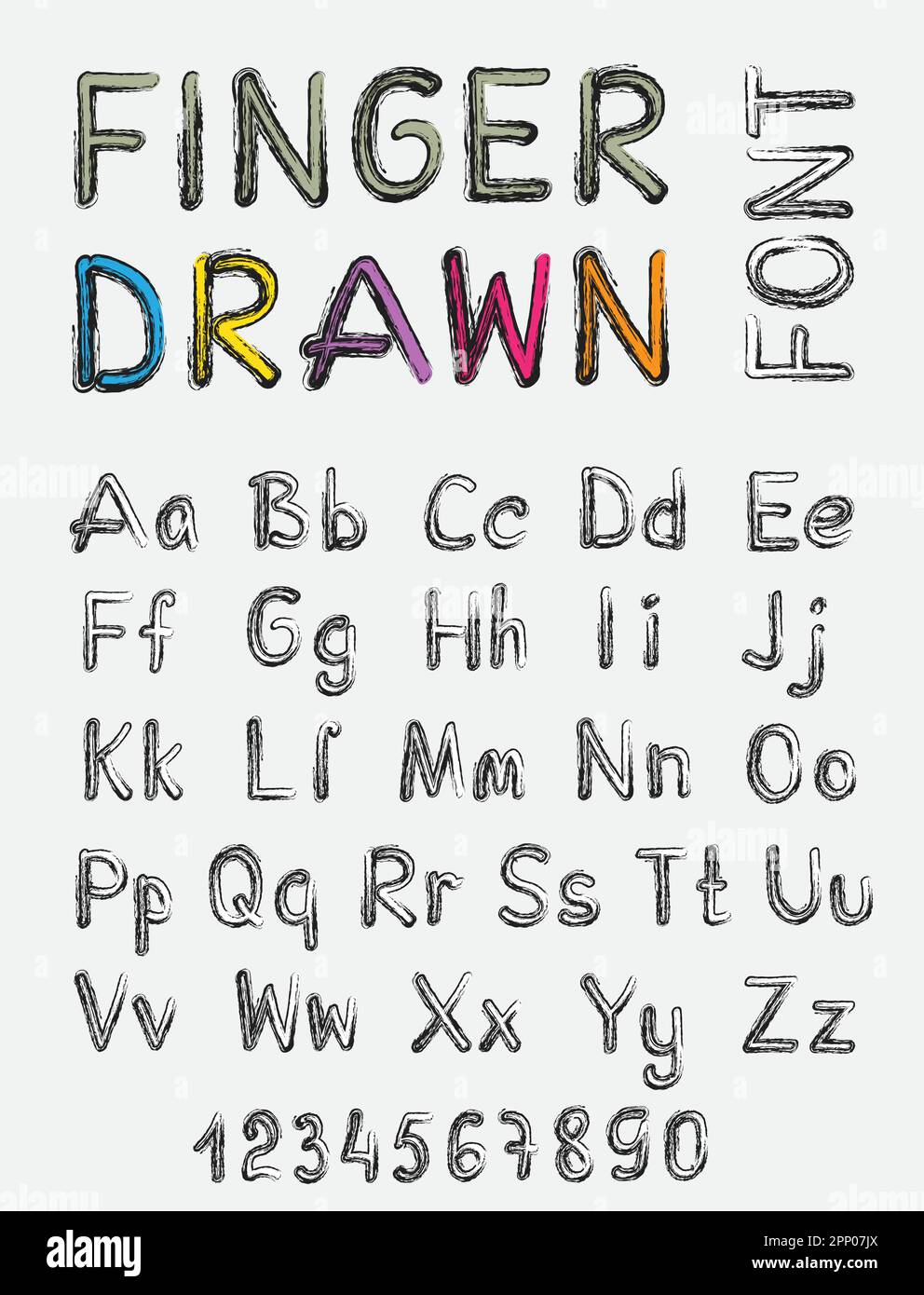 Hand draw font number vector Stock Vector Images - Alamy