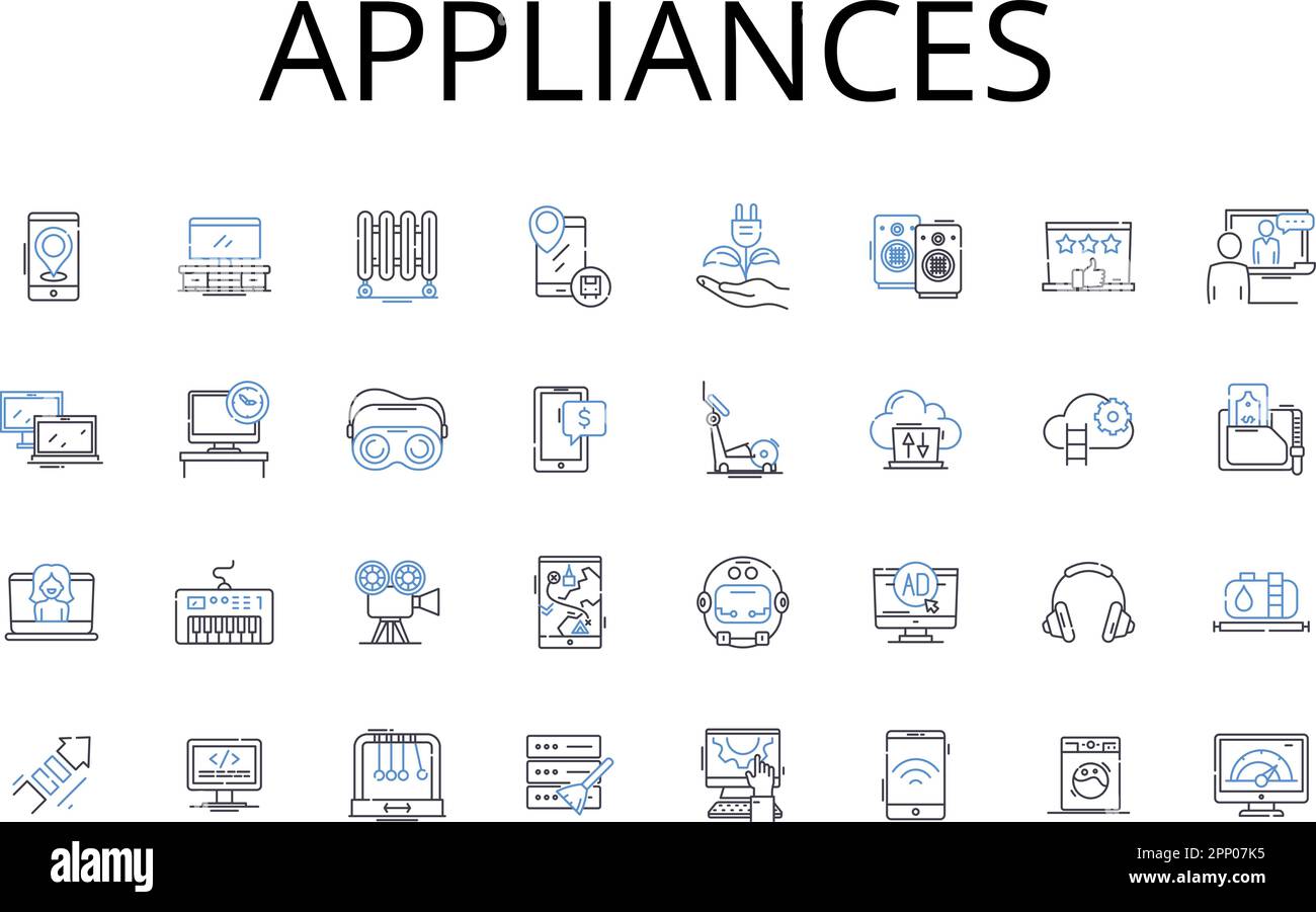 Appliances line icons collection. Gadgets, Electronics, Devices ...