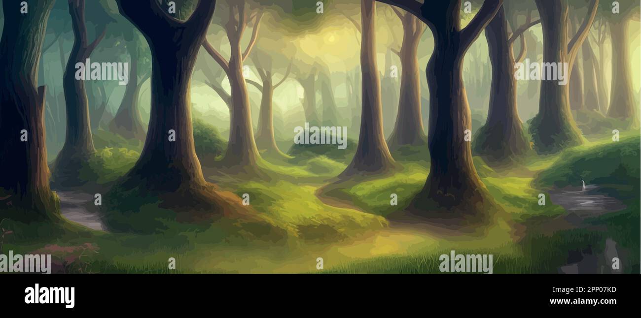 Edge of rain forest Stock Vector Images - Alamy