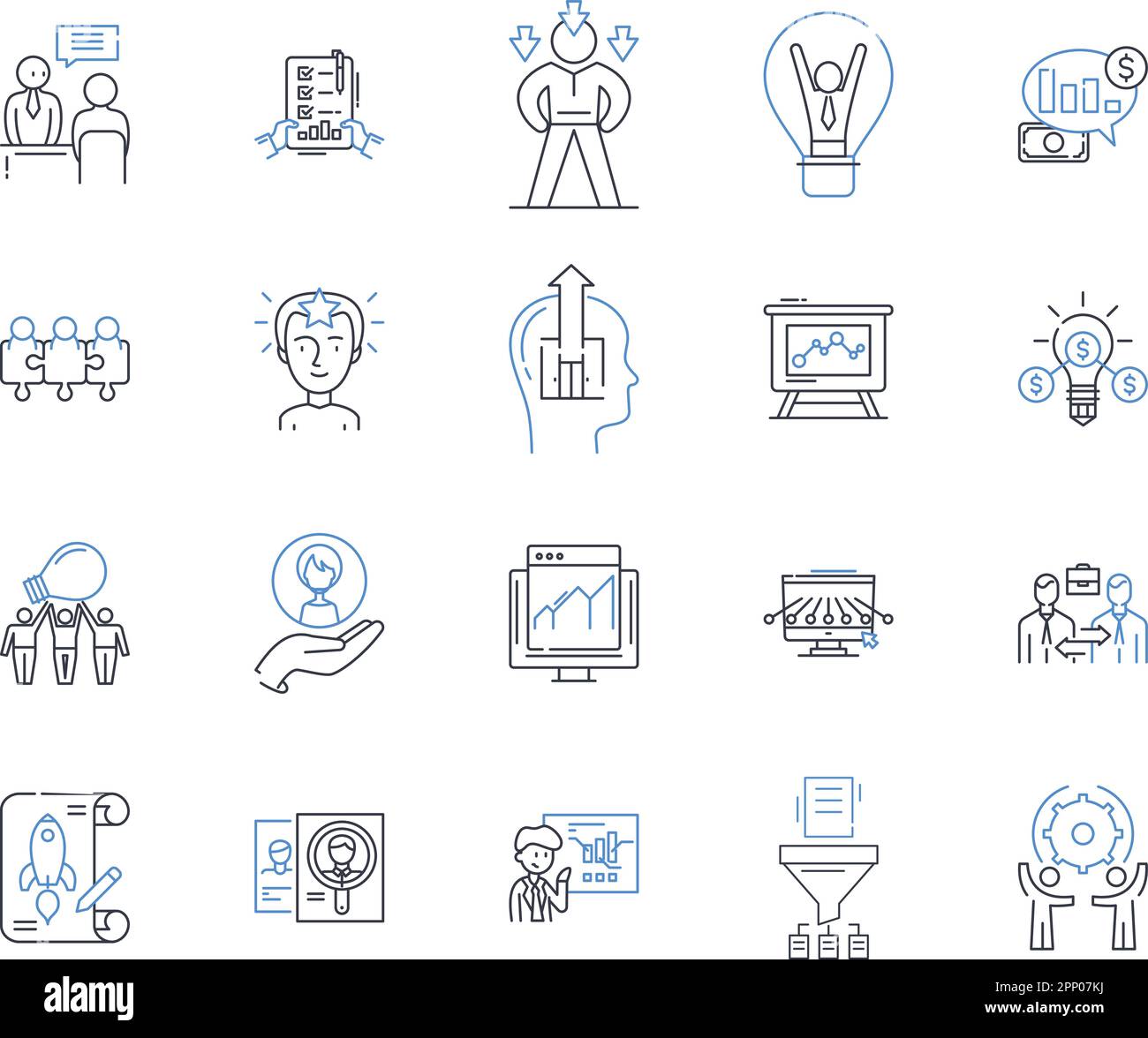 Venture development line icons collection. Innovation, Startups, Risk ...