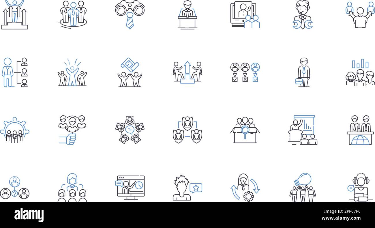 Supervisory Control Line Icons Collection Oversight Management