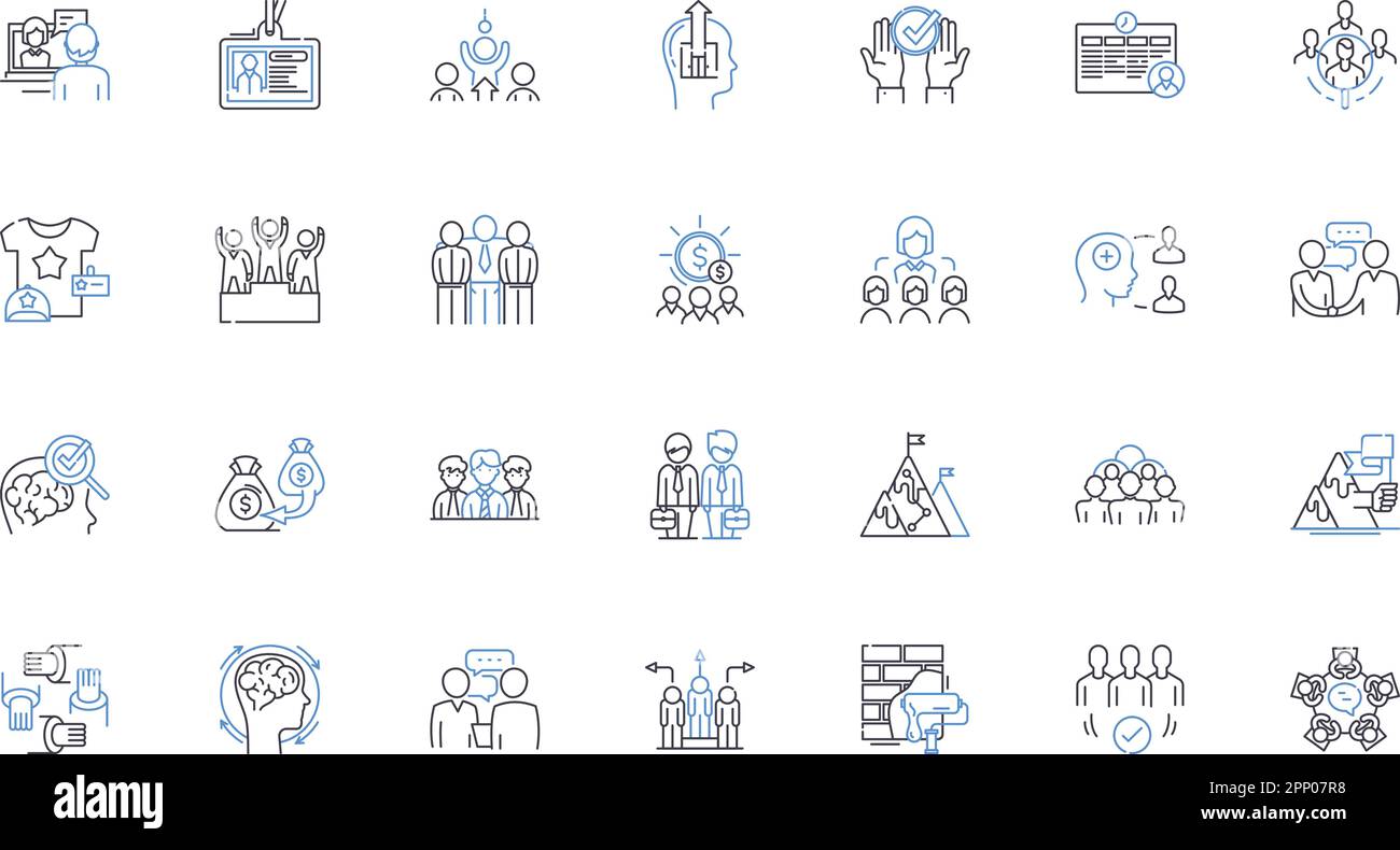 Collective endeavor line icons collection. Collaboration, Teamwork ...