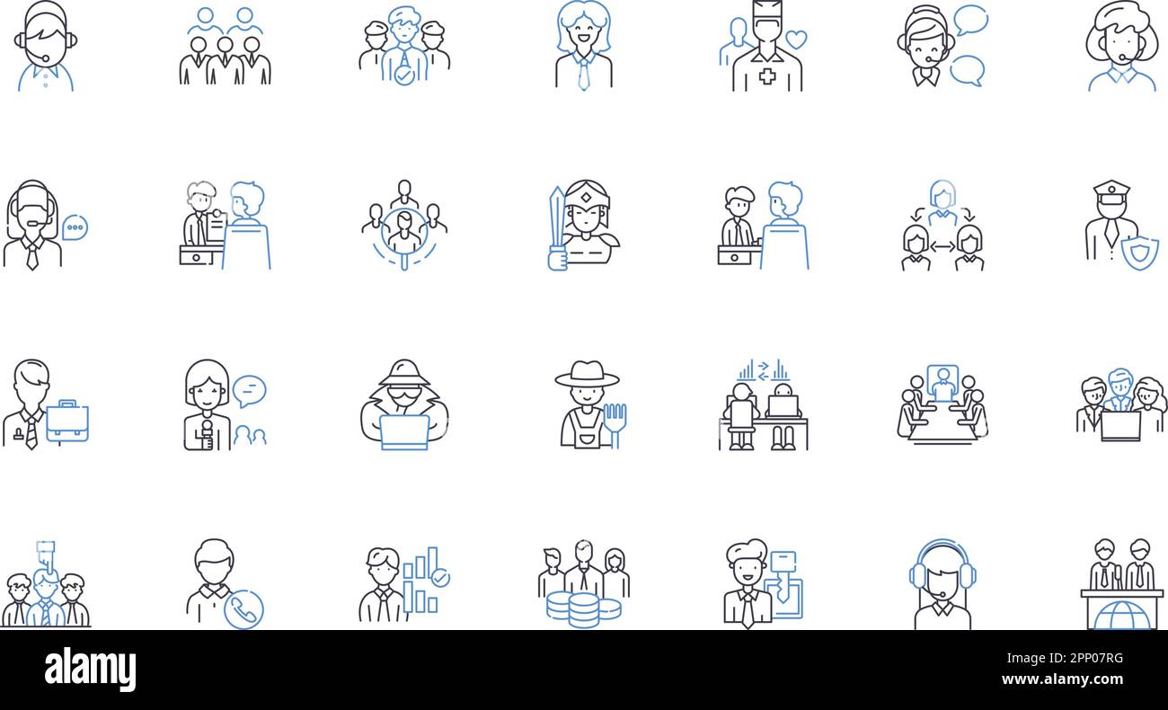 Profession seeking line icons collection. Job, Employment, Career ...