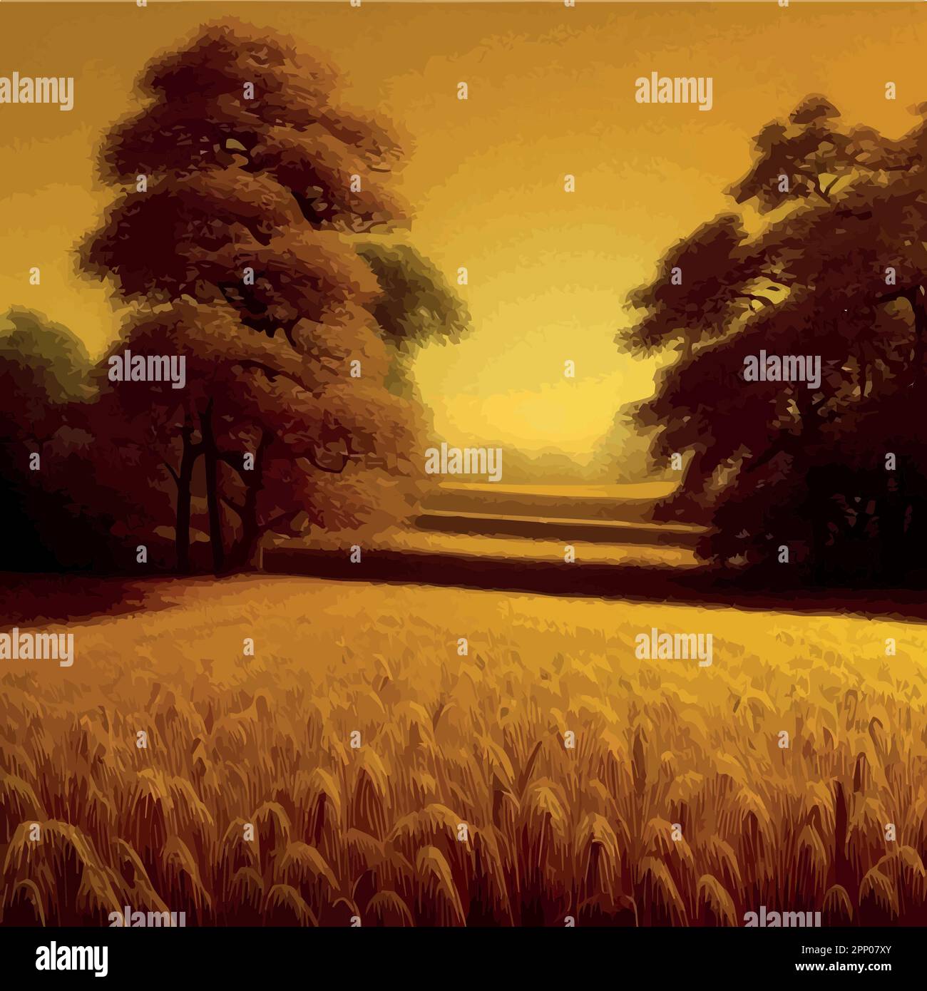 Cereal crop wheatfield Stock Vector Images - Alamy