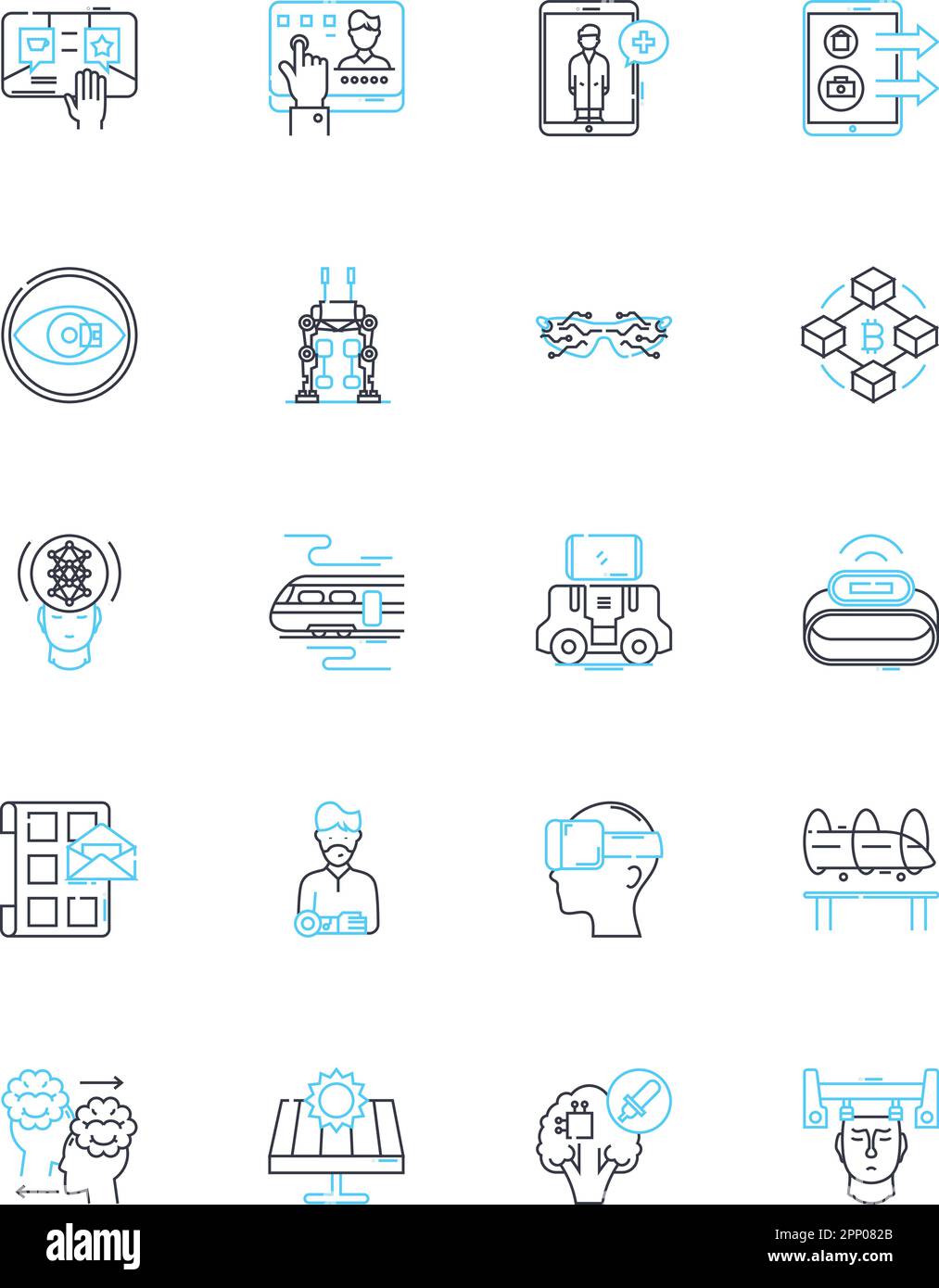 Upcoming approaches linear icons set. Innovations, Advancements ... Upcoming approaches linear icons set. Innovations, Advancements ...