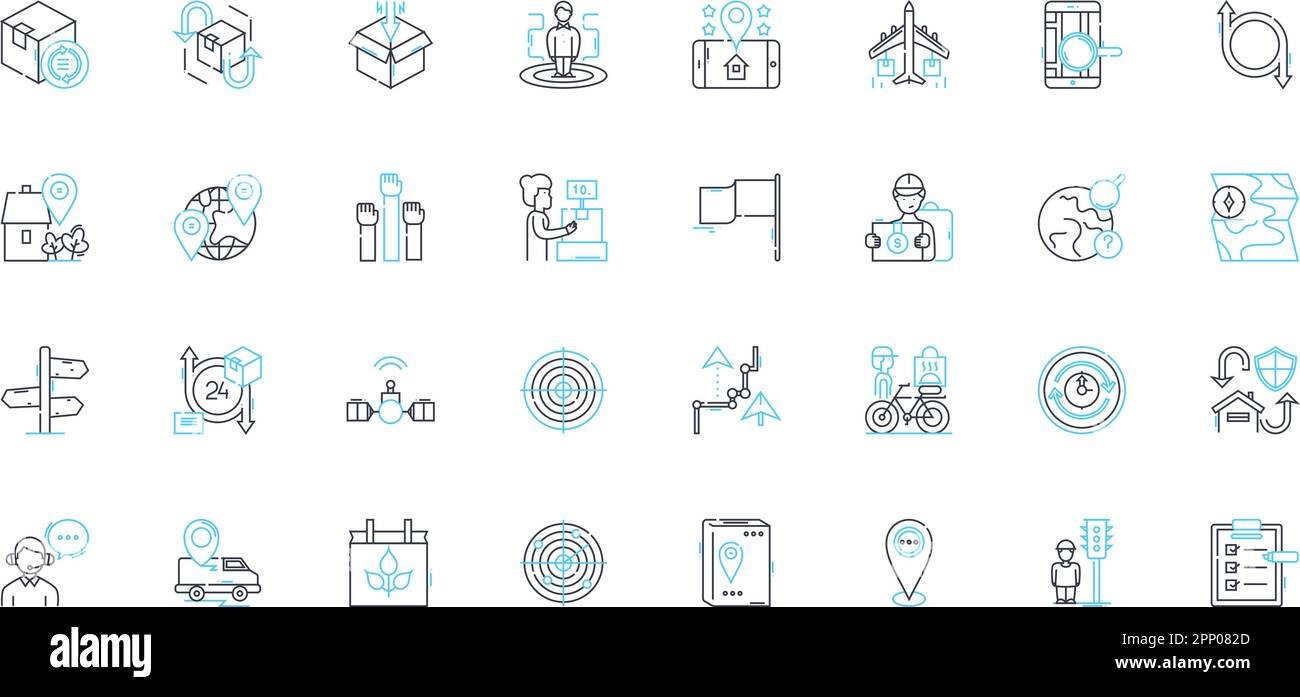 Country capital linear icons set. Architectural, Bustling, Cultural ...