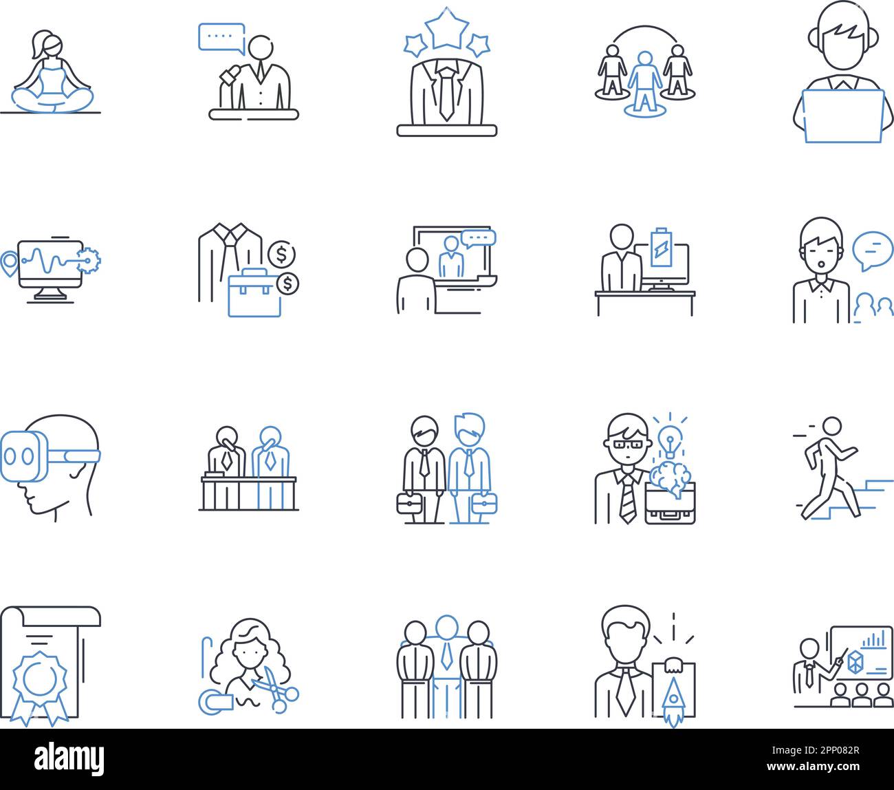Supporter satisfaction line icons collection. Gratified, Contented ...