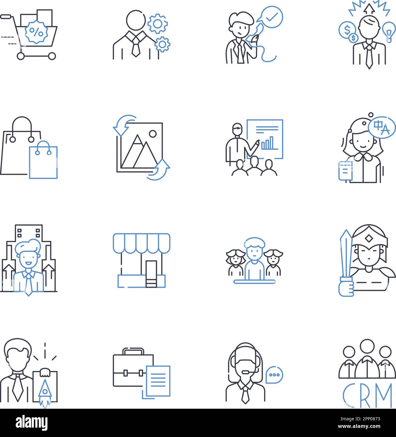 Career counseling line icons collection. Guidance, Coaching, Assessment, Direction, Planning ...