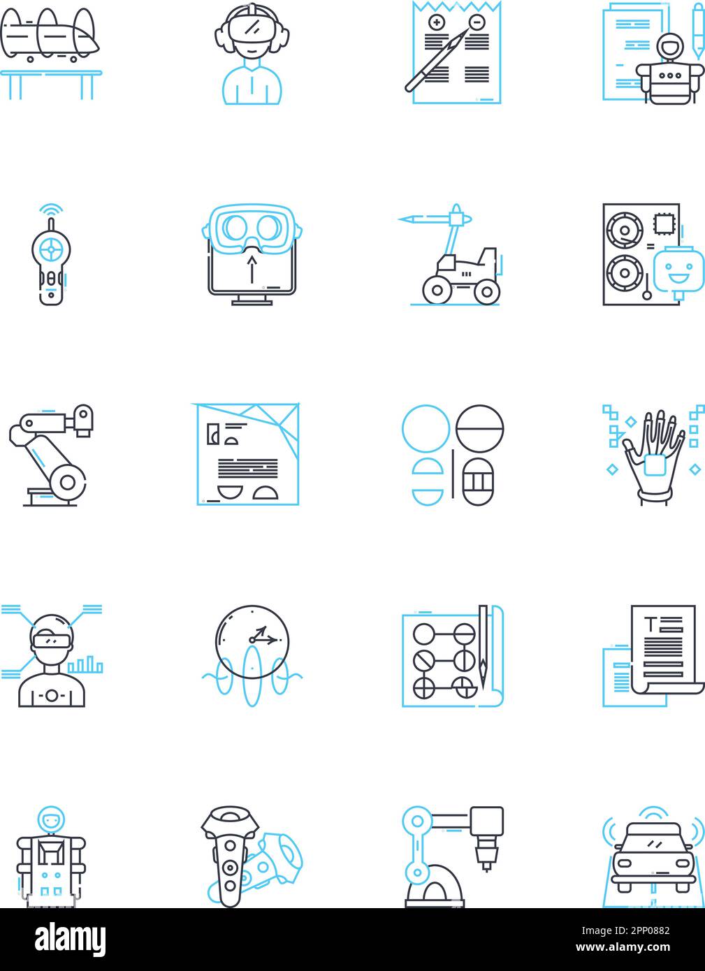 Laser printing linear icons set. Tr, Fuser, Resolution, Cartridge ...