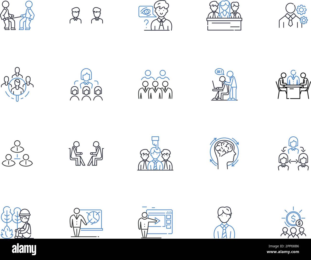 Mellow personalities line icons collection. Serene, Calm, Peaceful ...