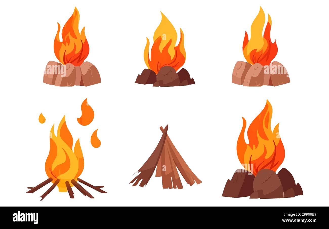 Fire flames from wood Stock Vector Images - Alamy