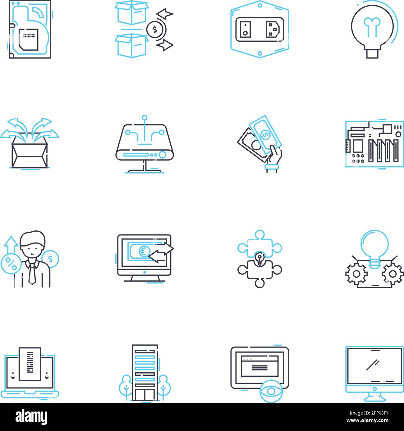 Web Based Marketplace Linear Icons Set E Commerce Platform Transactions Marketplace Bidding