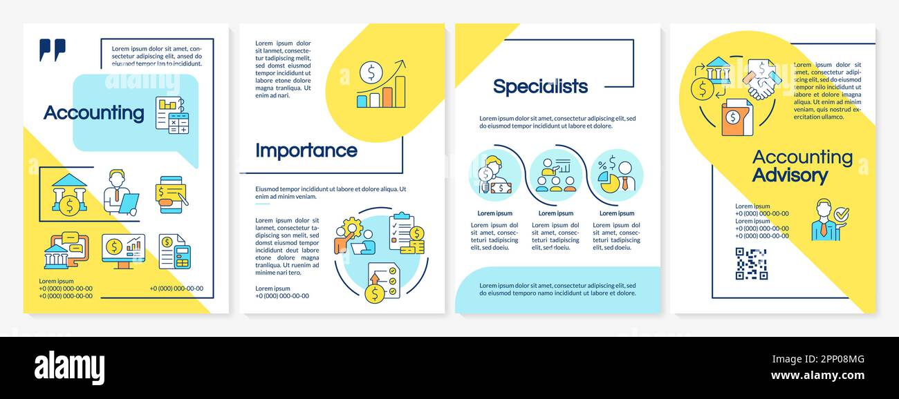 Accounting blue and yellow brochure template Stock Vector Image & Art ...