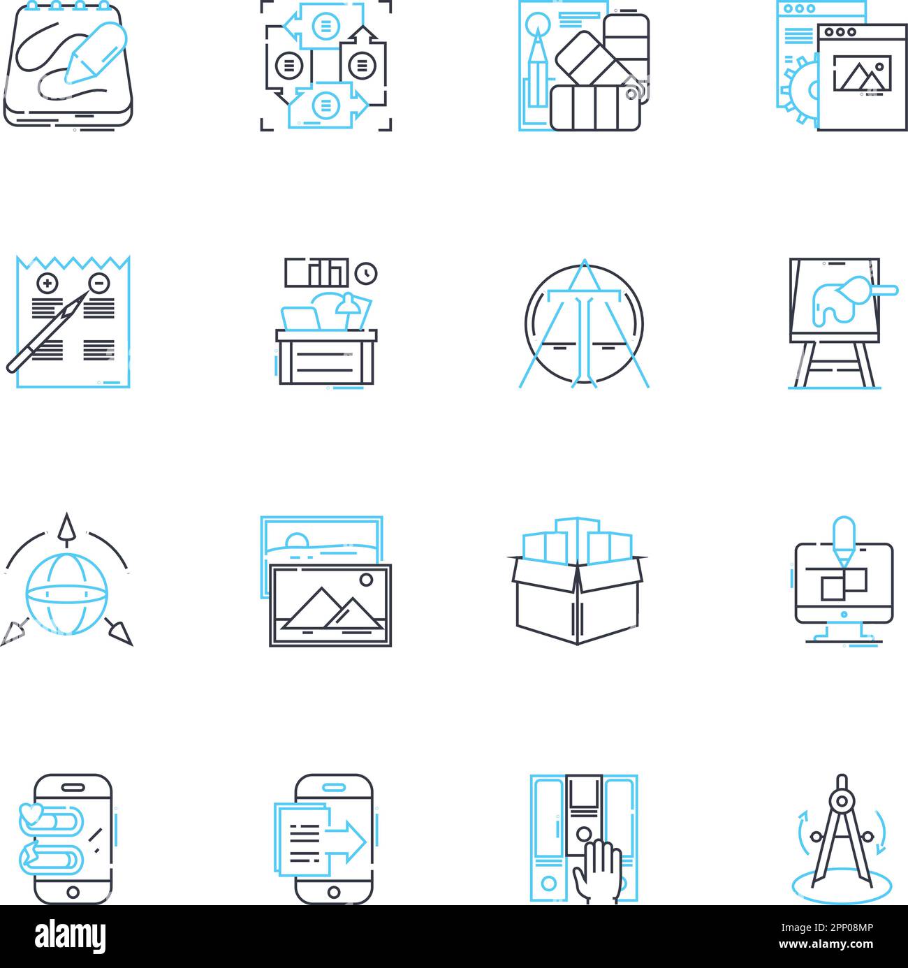 Administrative core linear icons set. Management, Leadership ...