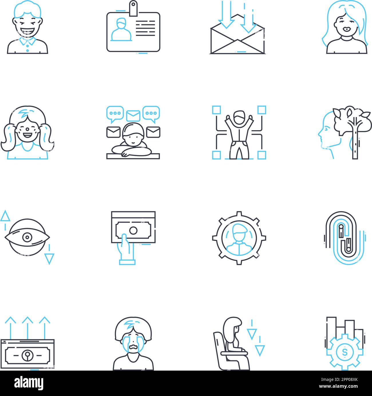 Time intelligence linear icons set. Analytics, Forecasting, Machine ...