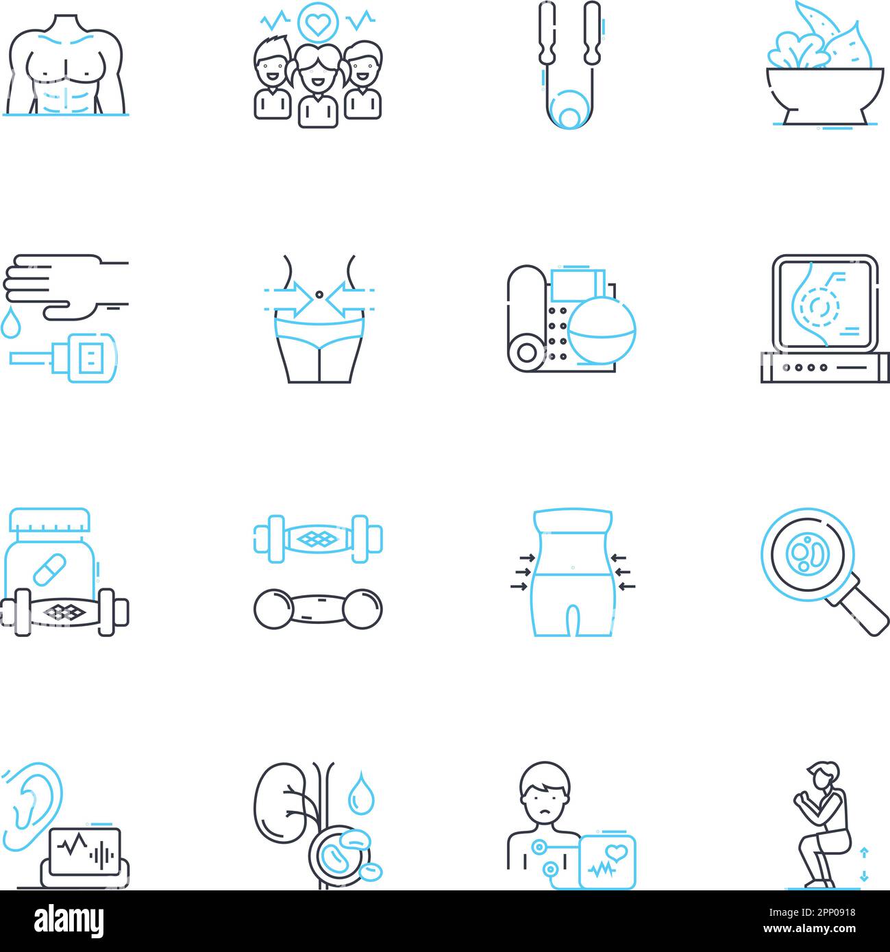 Healthfulness linear icons set. Wellness, Nourishment, Nutrient-dense ...