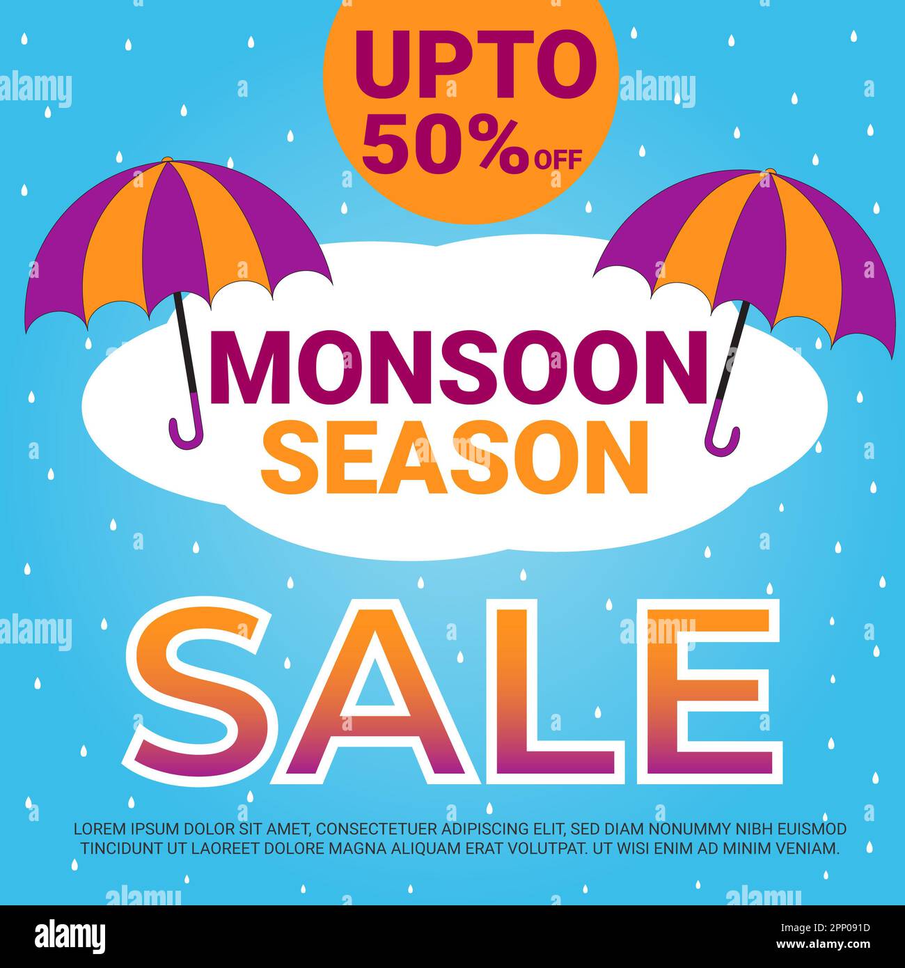 End of season Monsoon sale advertisement banner, Monsoon sale banner ad ...