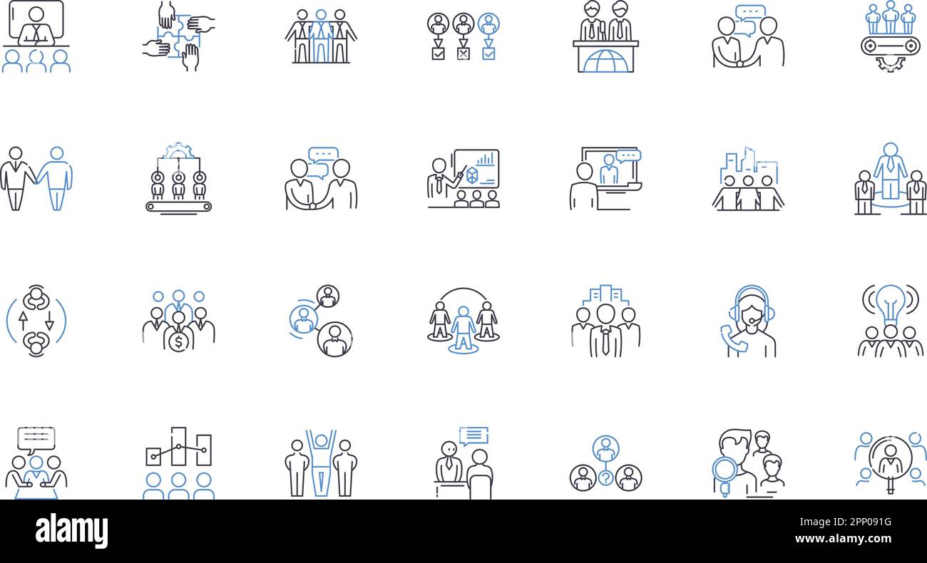 Professional Colleagues line icons collection. Nerking, Collaboration ...