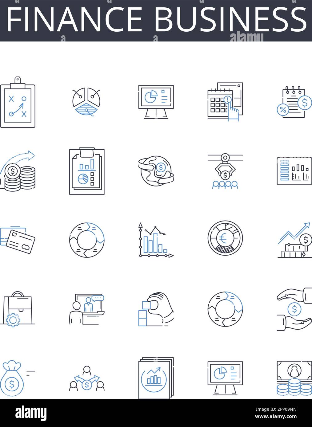 Finance business line icons collection. Planning, Goals, Objectives ... Finance business line icons collection. Planning, Goals, Objectives ...