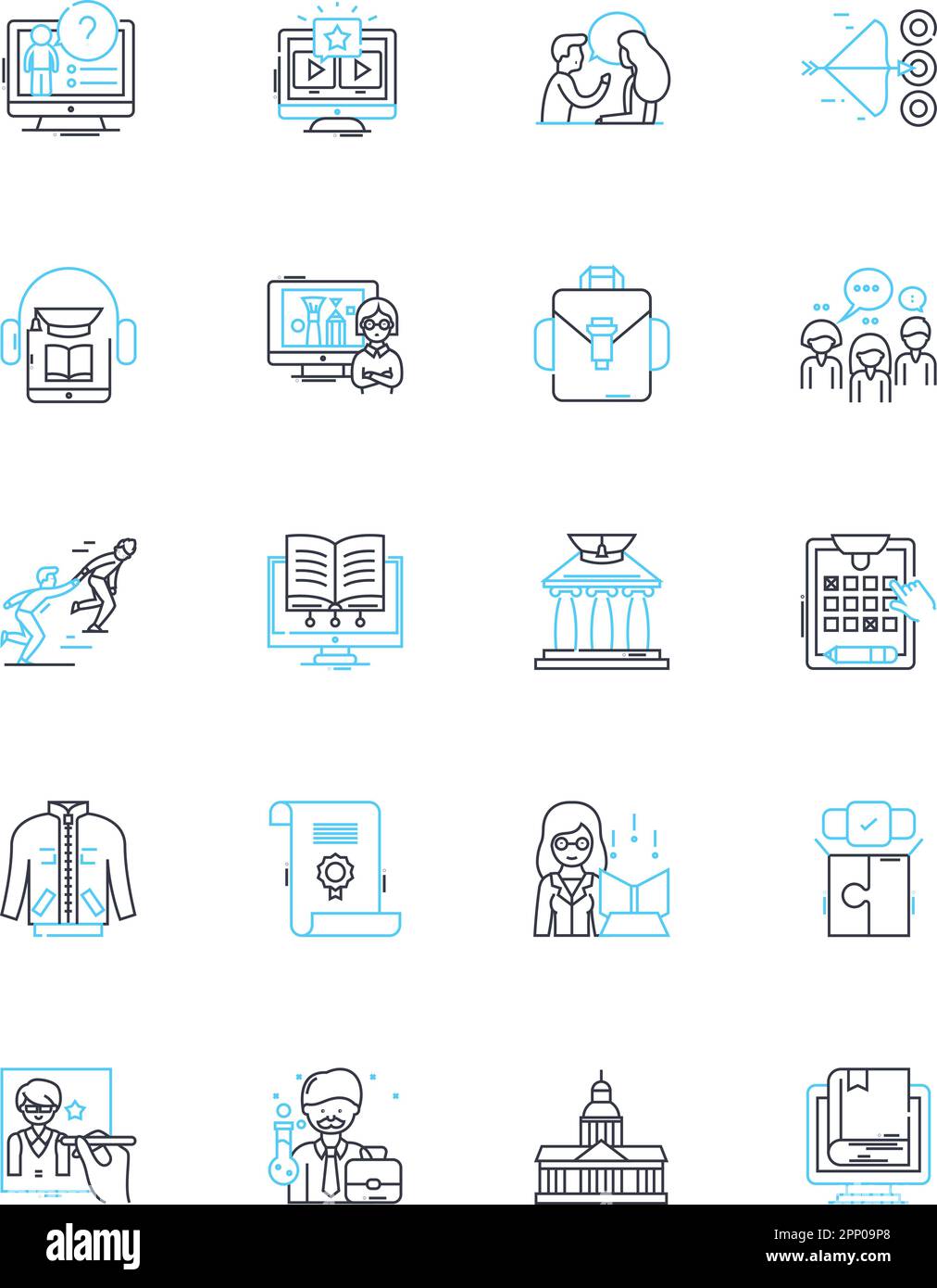 Instruction linear icons set. Direction, Education, Training, Lesson ...
